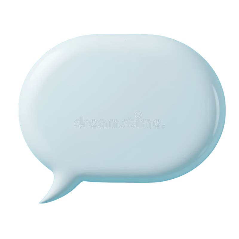 Smooth, Light Blue Speech Bubble with Pointed Tail, Ideal for Conveying ...