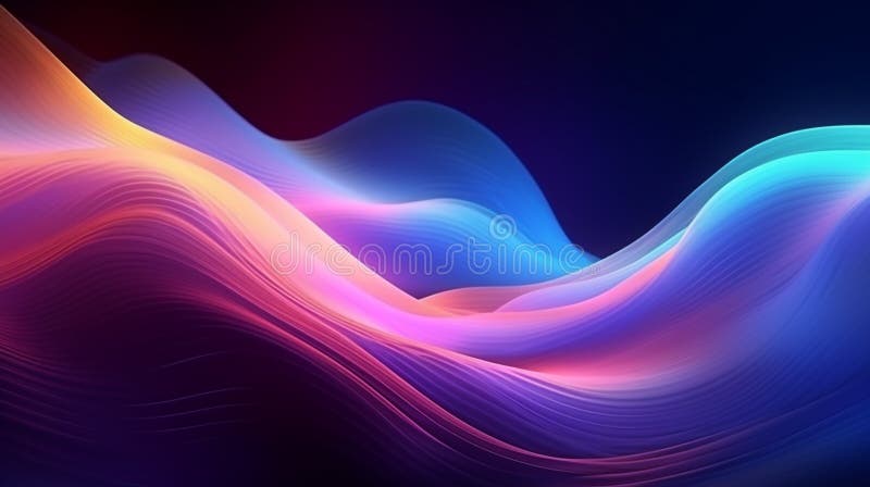 Smooth Light Curves Abstract Neon Wave Background, AI-generated Stock ...