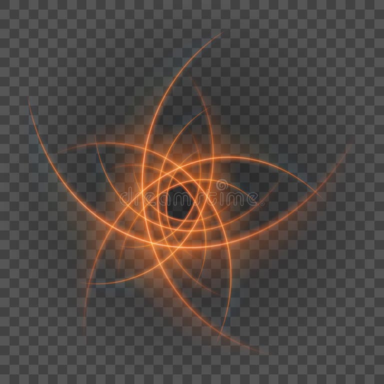 Smooth Light Orange Lines on Transparency Background Illustration ...