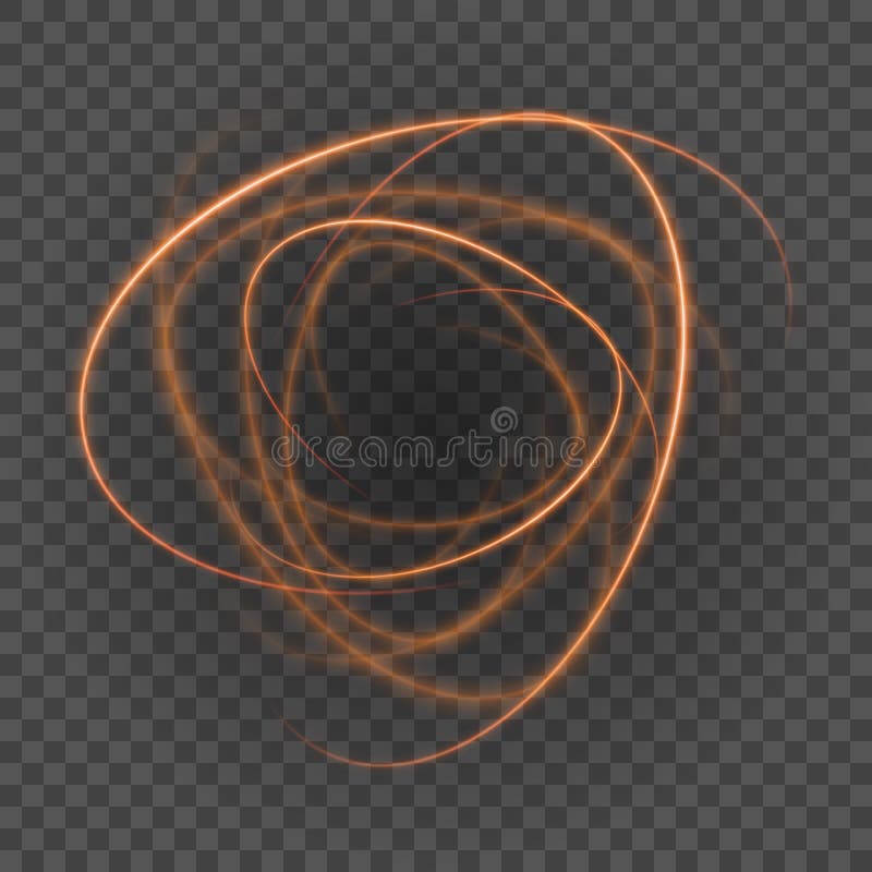 Smooth Light Orange Lines on Transparency Background Illustration ...