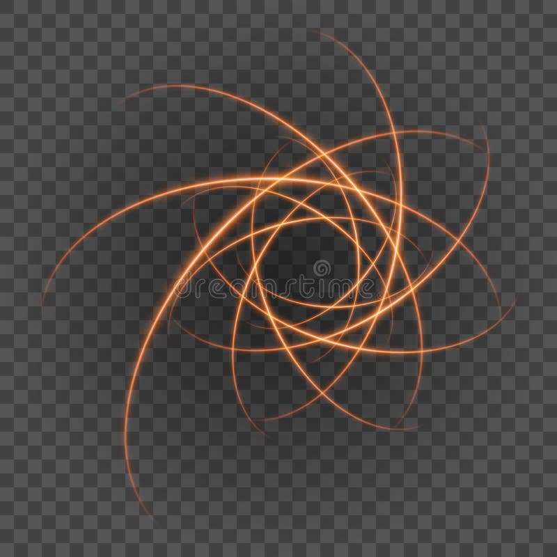 Smooth Light Orange Lines on Transparency Background Illustration ...