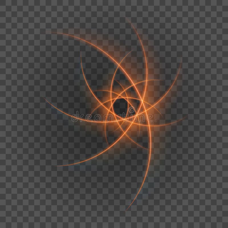 Smooth Light Orange Lines on Transparency Background Illustration ...