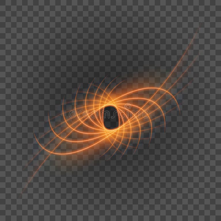 Smooth Light Orange Lines on Transparency Background Illustration ...