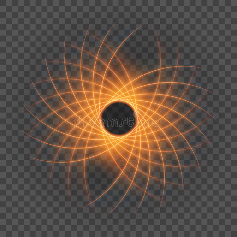 Smooth Light Orange Lines on Transparency Background Illustration ...