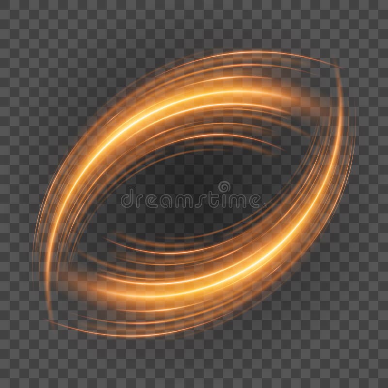 Smooth Light Orange Lines on Transparency Background Vector ...