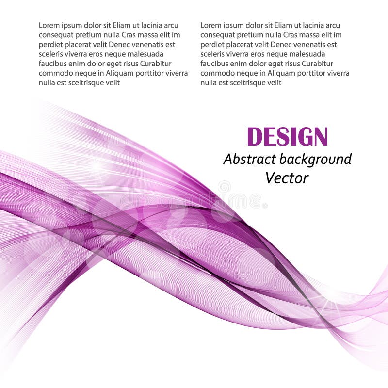 Smooth Lilac Wave Lines on a White Background. Abstract Poster Design ...