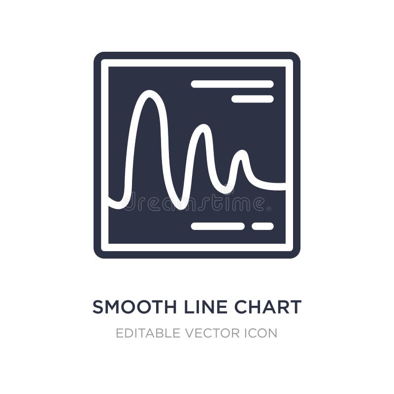 Smooth Line Chart Icon on White Background. Simple Element Illustration ...