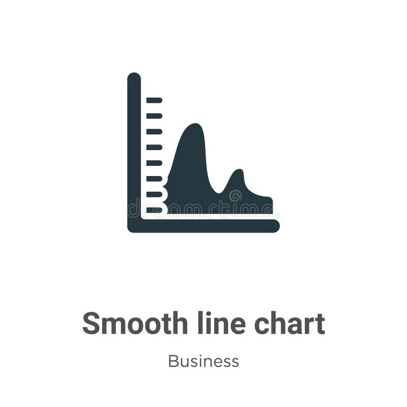 Smooth Line Chart Vector Icon on White Background. Flat Vector Smooth ...