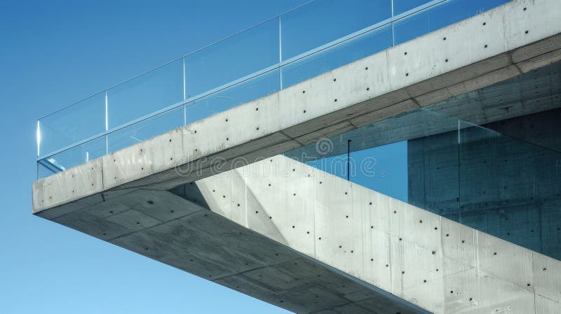 The Smooth Lines of a Concrete Bridge Meet the Transparent Windows of a ...