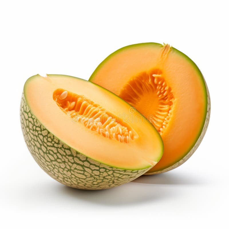 Smooth Lines and Light Orange: Melon Slice on Melon Piece Stock ...