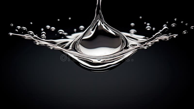 Smooth Liquid Silver Metal Drop Stock Illustration - Illustration of ...