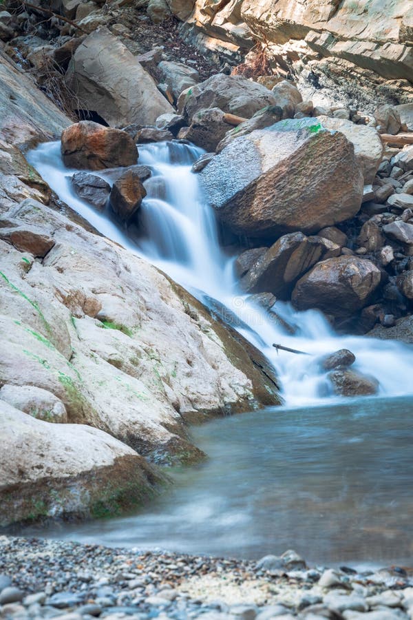 Smooth Long Exposure of Waterfall. Creamy Beautiful Waterfall Falling ...
