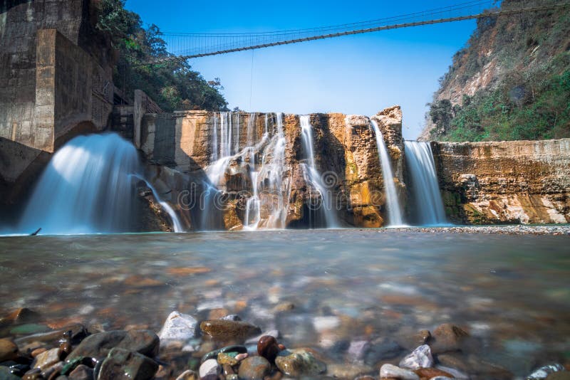 Smooth Long Exposure of Waterfall. Creamy Beautiful Waterfall Falling ...