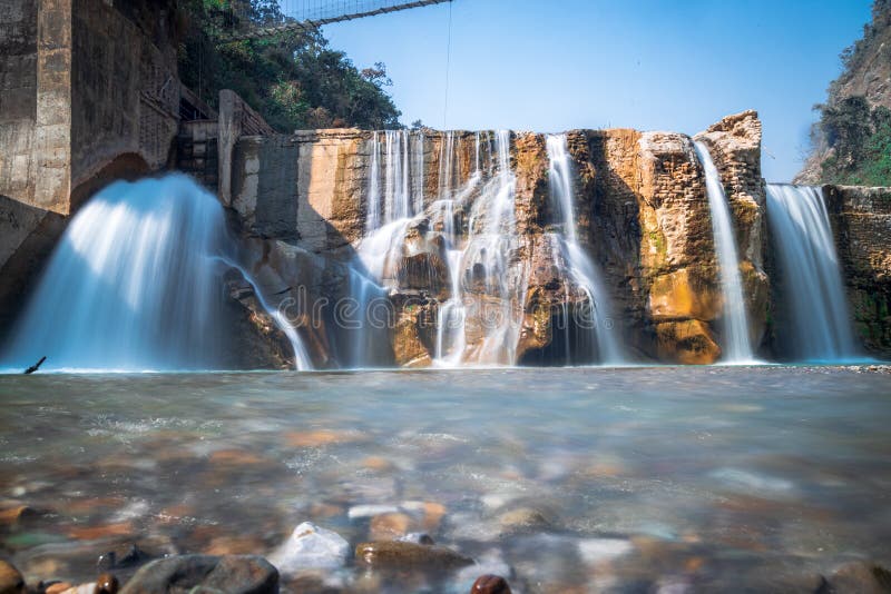 Smooth Long Exposure of Waterfall. Creamy Beautiful Waterfall Falling ...
