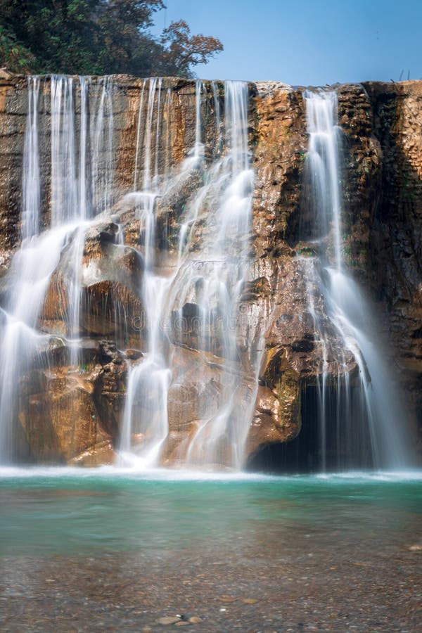 Smooth Long Exposure of Waterfall. Creamy Beautiful Waterfall Falling ...