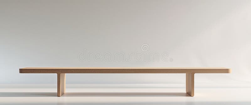 Smooth Long Wooden Bench with a Modern Design Stock Illustration ...