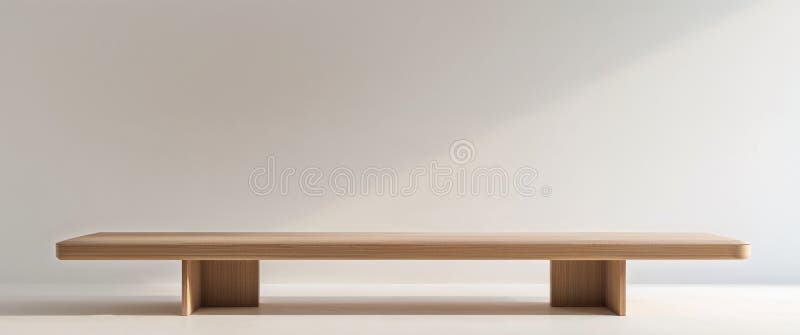 Smooth Long Wooden Bench with a Modern Design. Stock Illustration ...