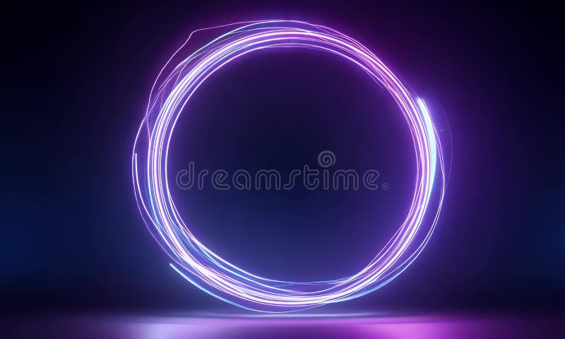 Smooth Loop of a Glowing Circular Frame with Soft Laser Trails and ...
