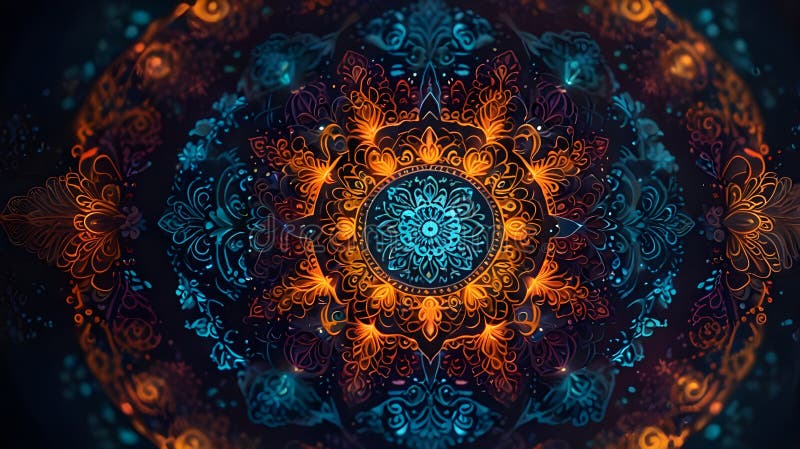 A Smooth Mandala Pattern with a Glowing, Ethereal Effect Stock ...