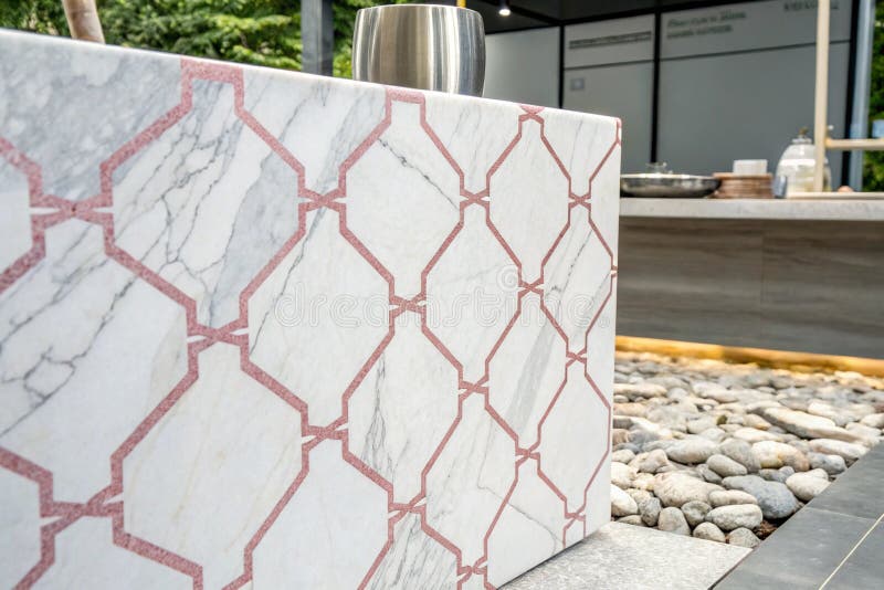 Elegant Marble Granite White Wall with Pink Pattern Stock Illustration ...