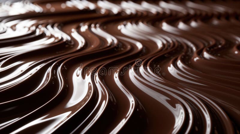 Smooth Melted Chocolate Waves with Glossy Reflections and Texture Stock ...