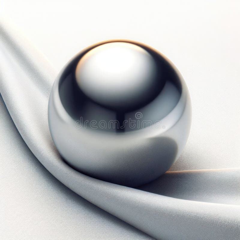 Smooth Metal Ball Lying on Fabric. Stock Photo - Image of mechanical ...