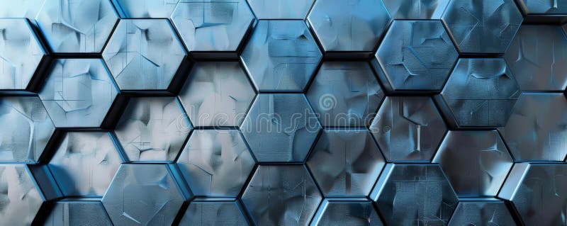 A Smooth Metal Surface with a Repeating Pattern of Hexagonal Tiles ...