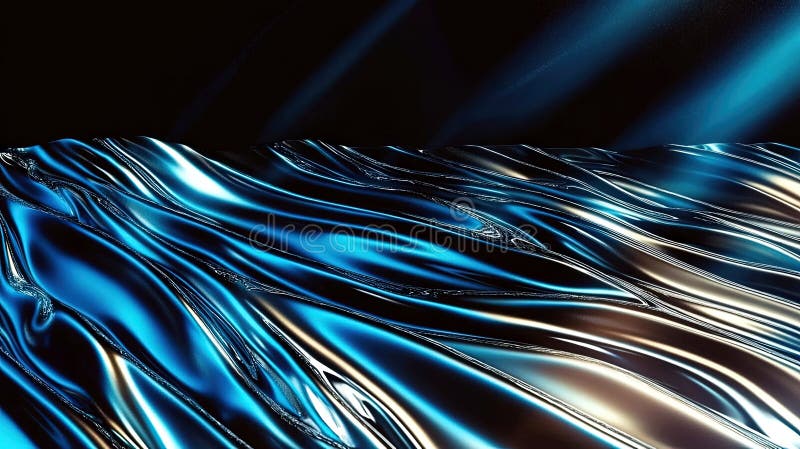 Smooth Metallic Chrome Surface with Futuristic Light Reflections in a ...