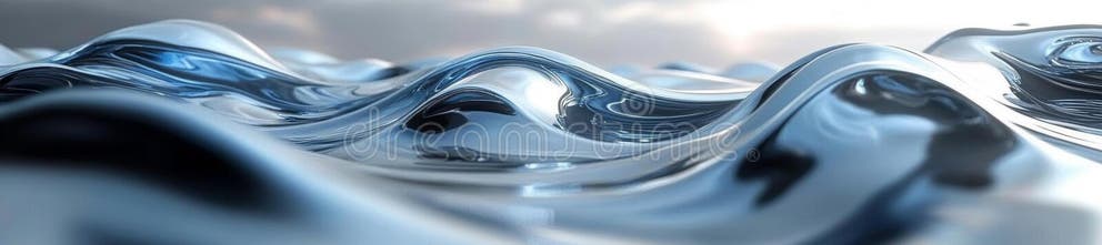 A Smooth Metallic Chrome Surface with Soft Gradients and Dynamic Wave ...