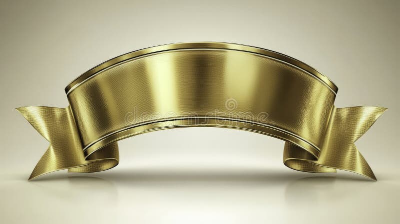Smooth Metallic Gold Banner with Subtle Reflections and Elegant Curved ...