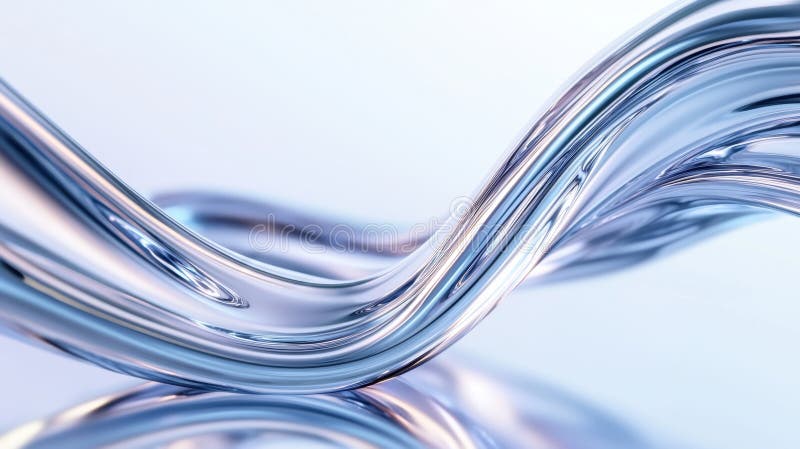 Smooth Metallic Stream Flowing and Creating a Dynamic Abstract ...