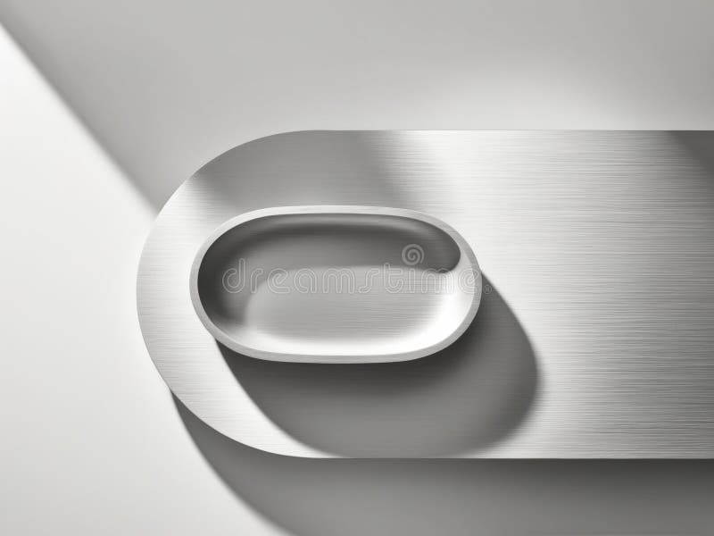 Smooth Metallic Surface Featuring an Elegant Oval Design with a Brushed ...