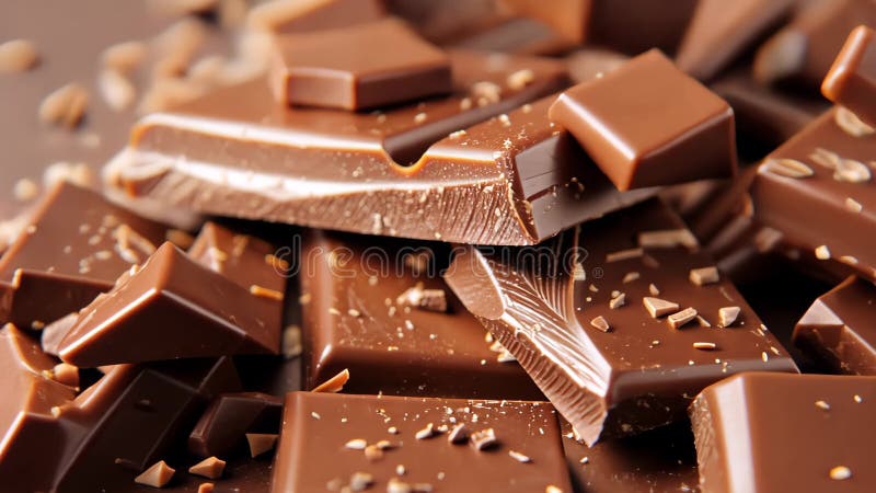Milk Chocolate Pieces Create a Delectable and Textured Surface ...