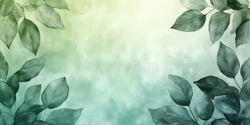 Smooth Mint To Emerald Gradient with Delicate Watercolor Patterns on ...