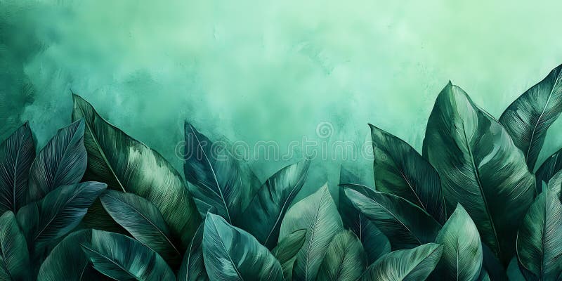 Smooth Mint To Emerald Gradient with Delicate Watercolor Patterns on ...