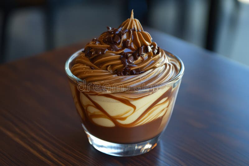 A Smooth Mocha Mousse Composition Featuring Light Caramel Waves and ...