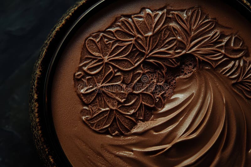 A Smooth Mocha Mousse Composition Showcasing Intricate Coffee-colored ...