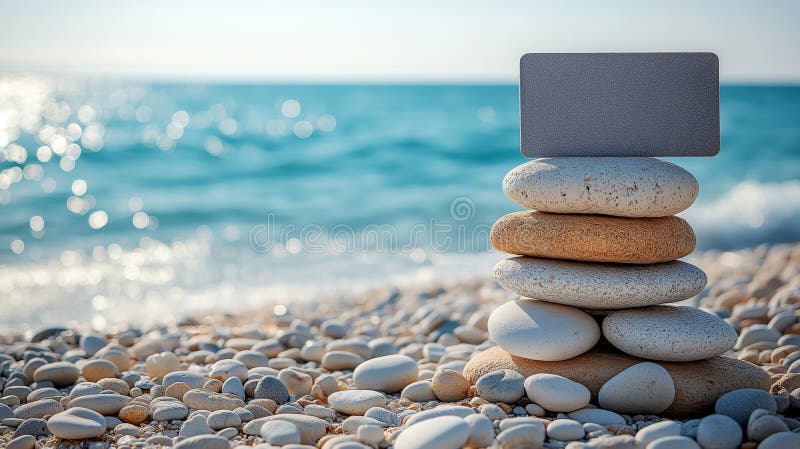 Smooth, Naturally Rounded Pebbles Stacked on a Pebbled Beach, with ...