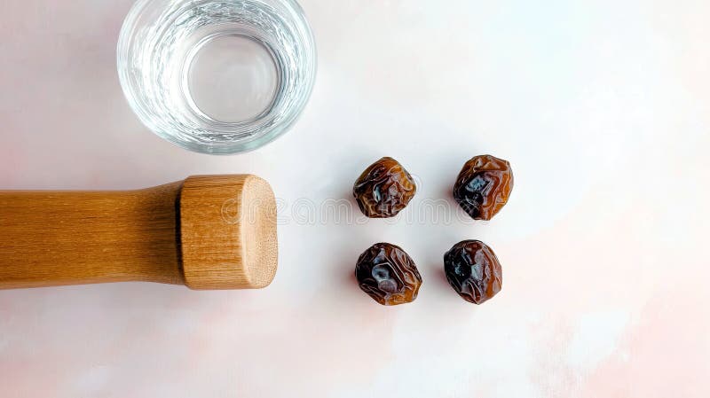 Delicate Arrangement of Dates and Water for a Minimalist Iftar ...