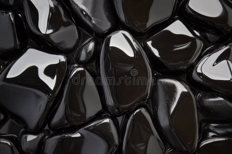 Smooth Obsidian Stone Texture, Jet Black with Sharp Reflections and ...