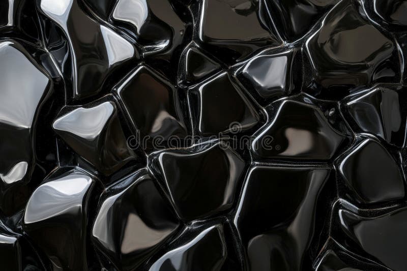 Smooth Obsidian Stone Texture, Jet Black with Sharp Reflections and ...