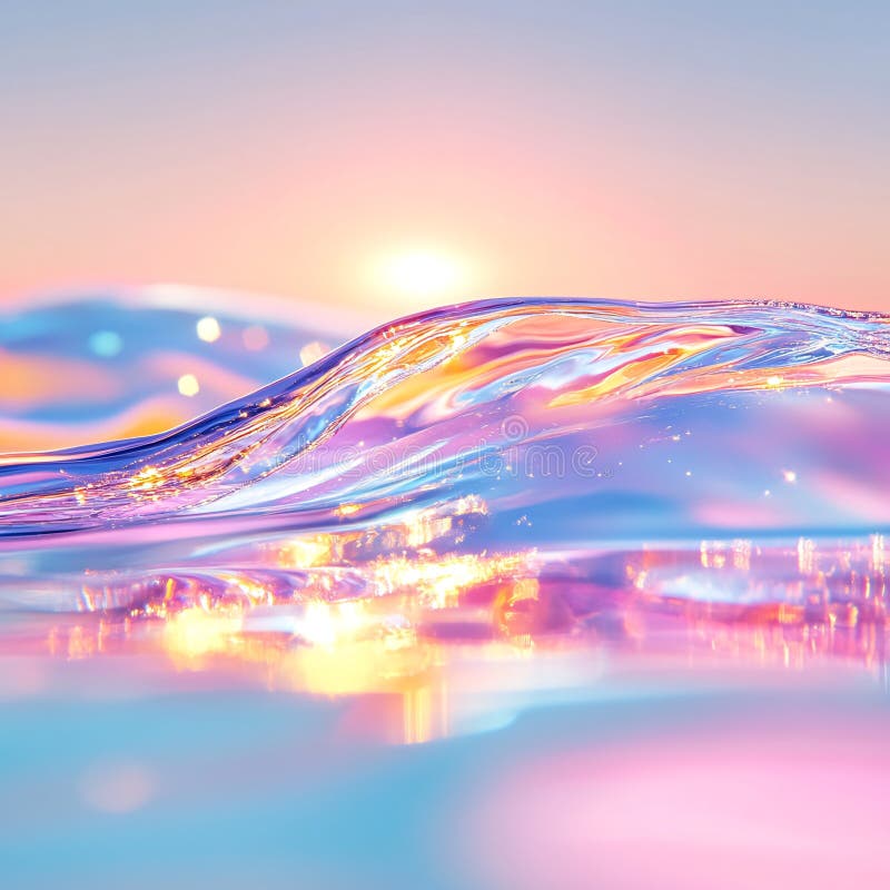 Dynamic Ocean Waves Sunset Vibrant Colors Reflective Water Surface ...