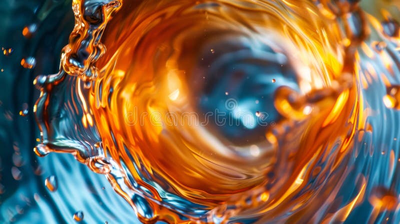 Smooth Orange Vortex, Car Oil Texture. Stock Image - Image of fuel ...