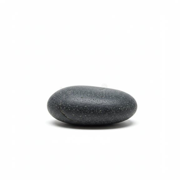 A Smooth, Oval-shaped Black Stone with a Slightly Glossy Surface Rests ...
