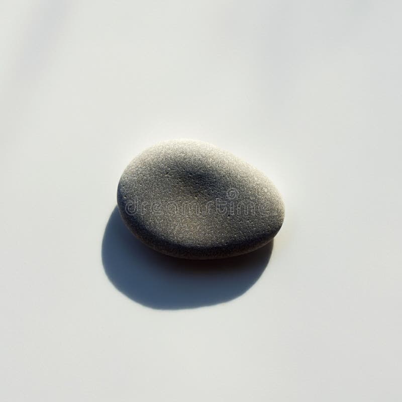 Smooth, Oval-shaped Pebble with a Soft, Gray Texture Rests on a Light ...