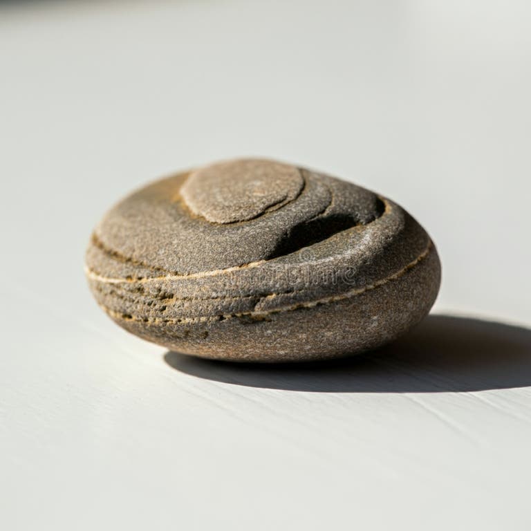 Smooth, Oval-shaped Stone with a Light Brown Hue, Featuring Natural ...