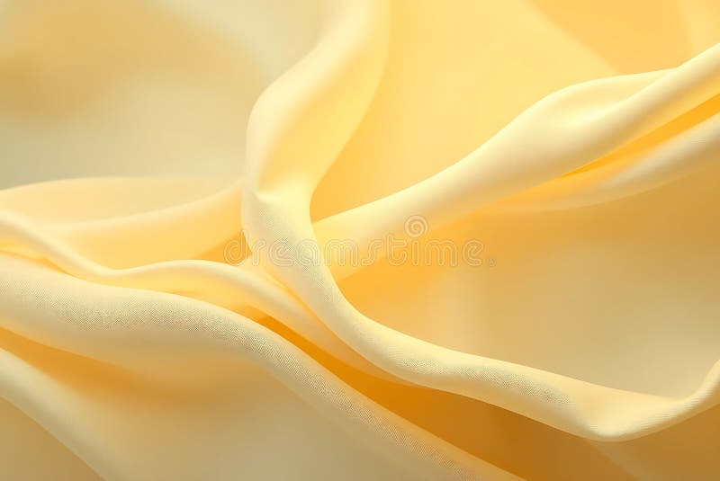 Smooth Pale Yellow Fabric Drape Close-Up Wavy Texture for Design ...