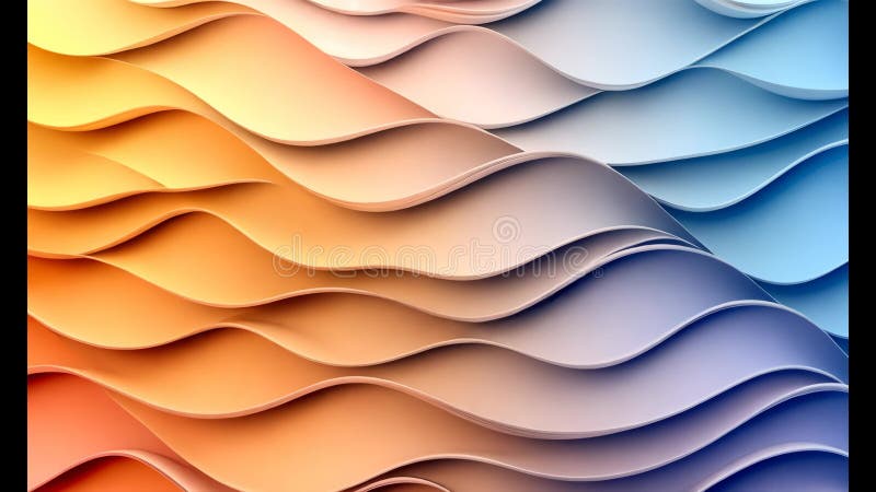 Colorful Wavy Paper Stripes Creating Smooth Gradients Stock Video ...