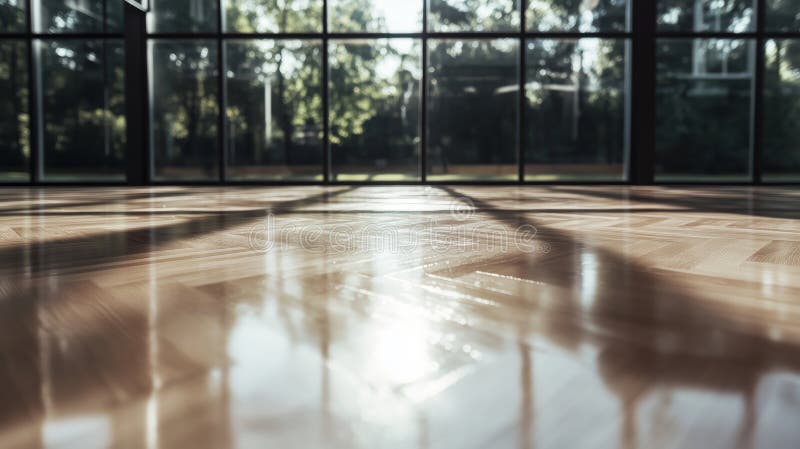 A Smooth Parquet Floor in a Hall for Mini Football Activities Stock ...