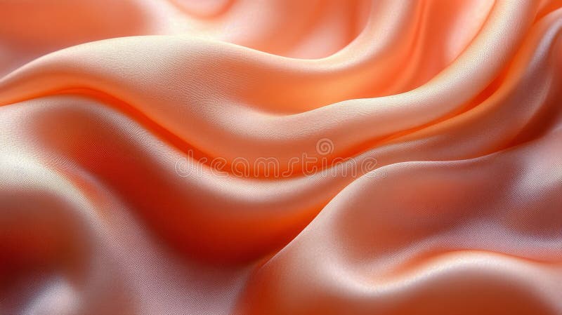 Smooth Peach Silk Fabric with Gentle Folds, Soft Texture Concept Stock ...